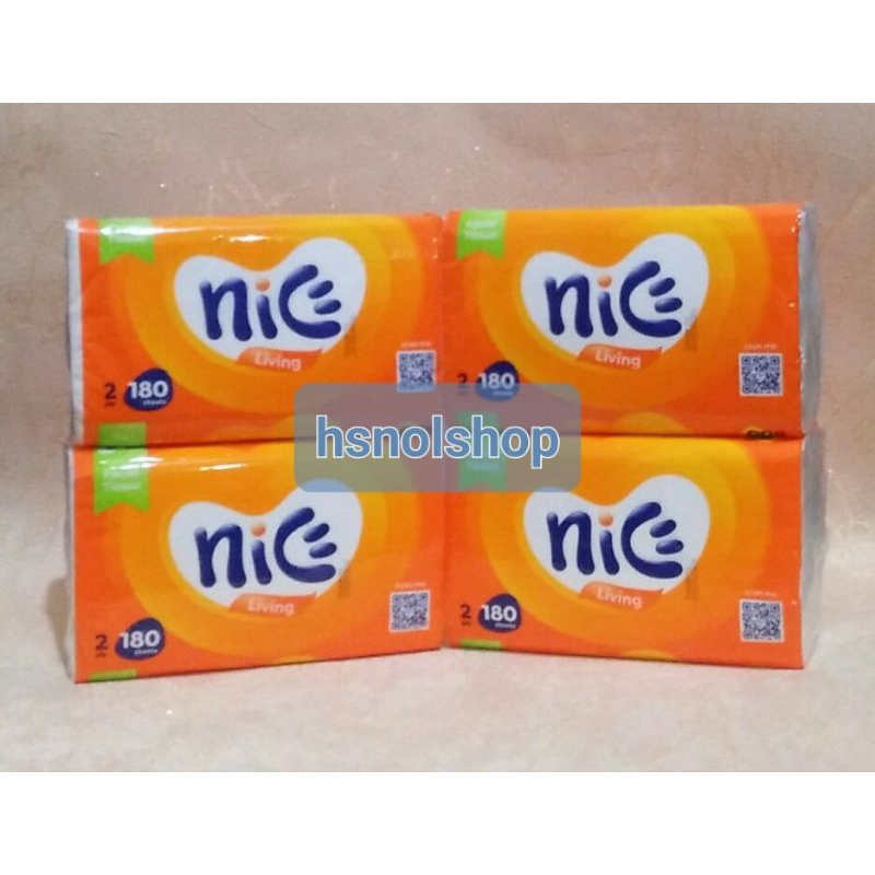 Jual Tissue Nice 180 sheets isi 4 pack / Tissue Facial Nice 180 sheets ...