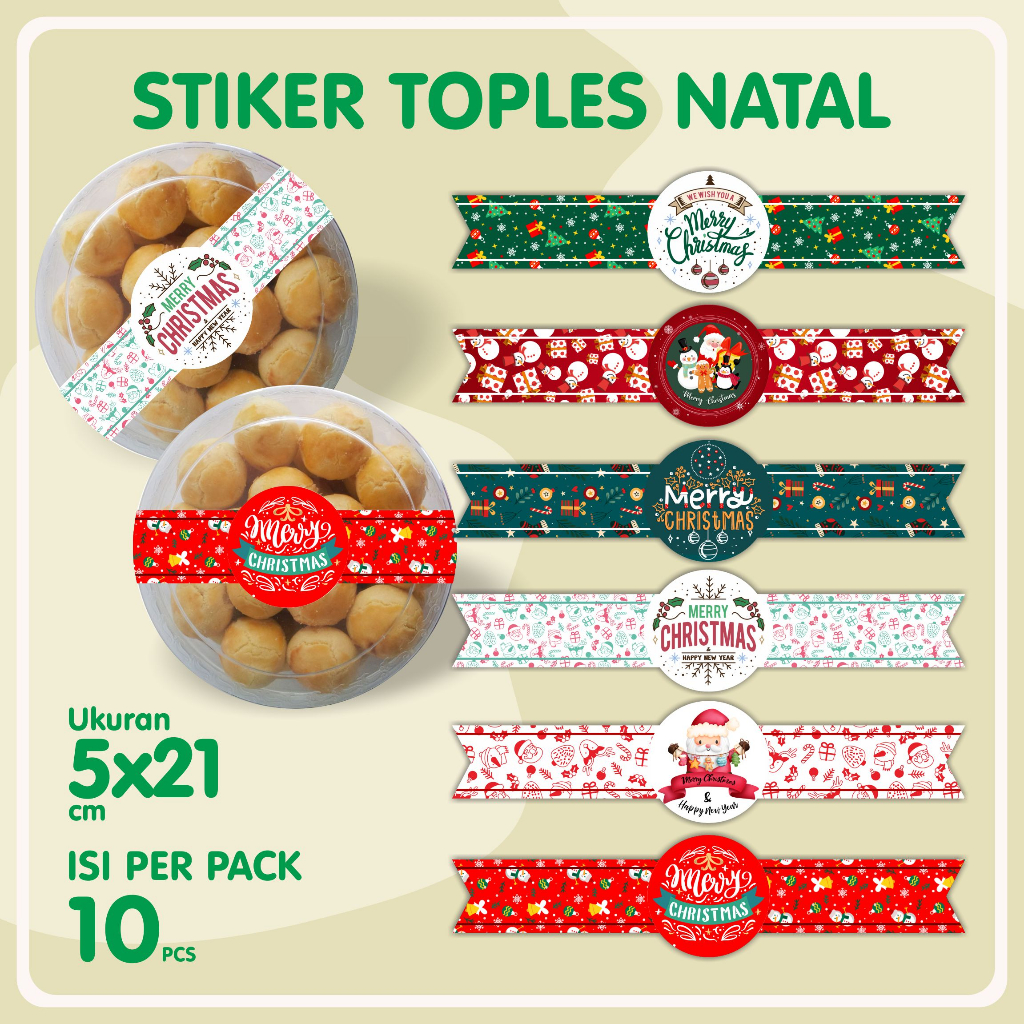 Jual Sticker hampers toples natal - stiker christmass | Shopee Indonesia