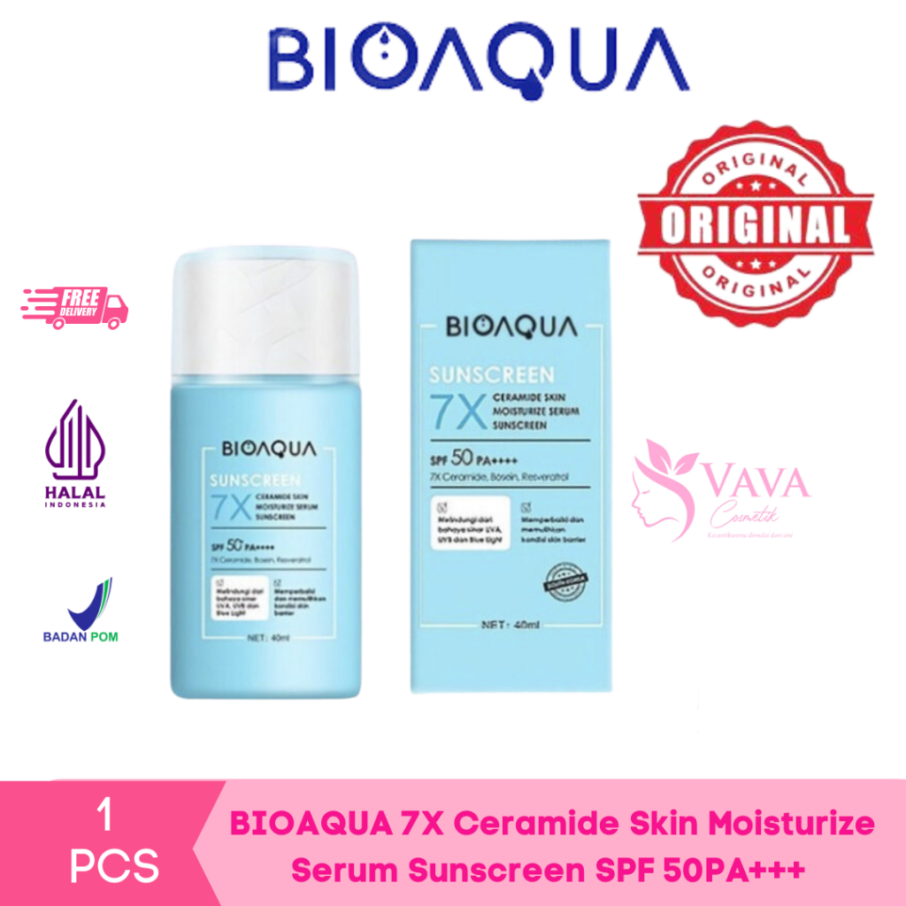 Jual BIOAQUA 7X Ceramide Sunblcok Wajah Sunscreen SPF 50 PA++++ 40ml ...