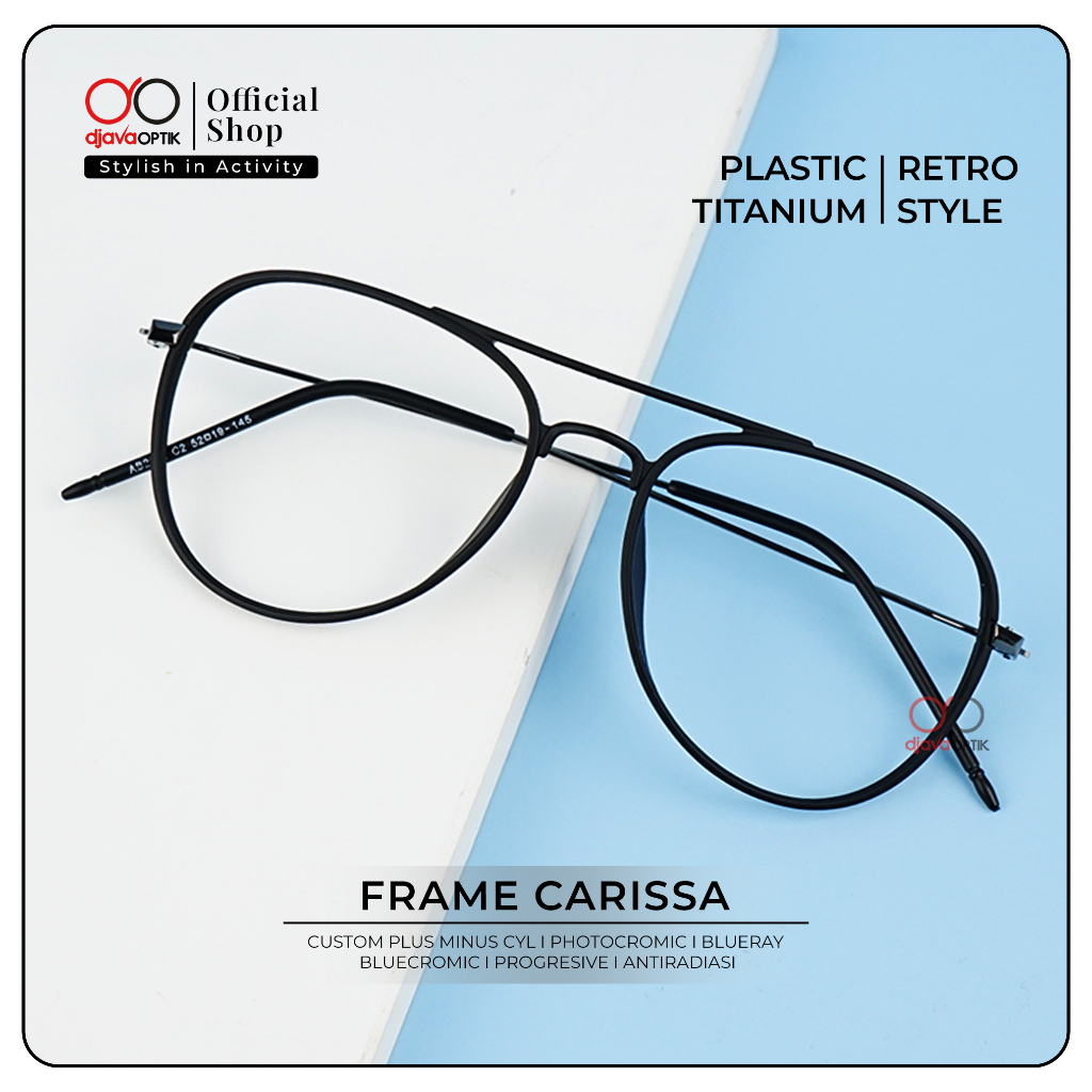 Jual DJAVA OPTIK - Frame Carissa - Kacamata Aviator Oval Lentur Oversize | Shopee Indonesia