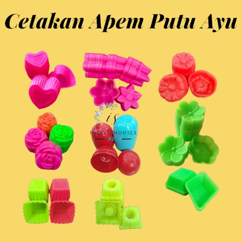 Jual 12 Pcs Cetakan kue apem putu ayu puding cetakan Bunga serbaguna ...