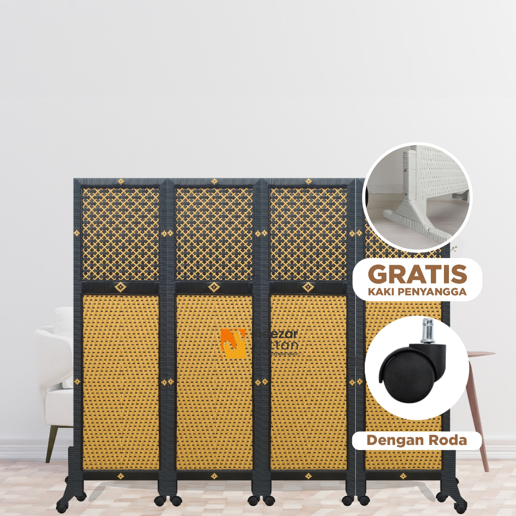 Jual READY STOCK - 4 Pintu Sketsel Rotan No.30 Pembatas penyekat ...