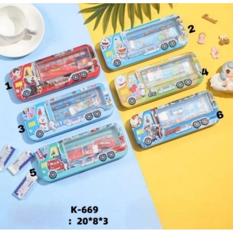 Jual SJS kotak pensil kaleng 2susun set timbul 8X20/tempat pensil/tepak ...