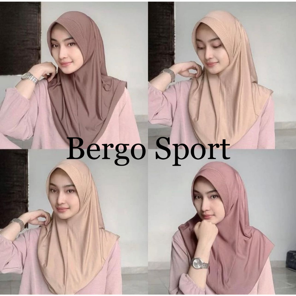 Jual LittleRey-Hijab Bergo Sport hamidah ukuran M jersey premium jumbo ...