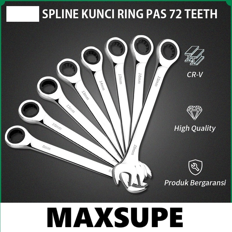 Jual Kunci Ring Pas Rachet MAXSUPE COMBINATION RACHET Ring Pas Ratchet ...