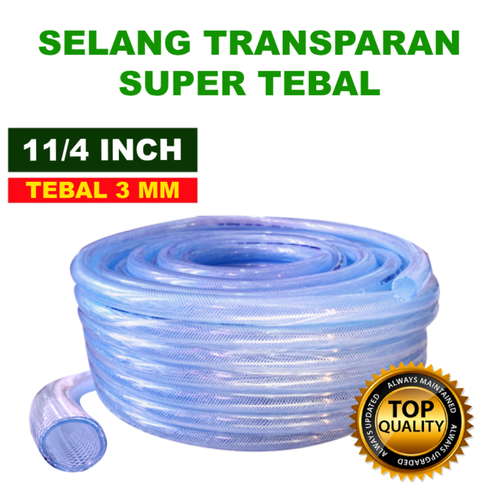 Jual MONO Selang Air 1 1/4 Inch Permeter 3mm Selang Air Transparan ...