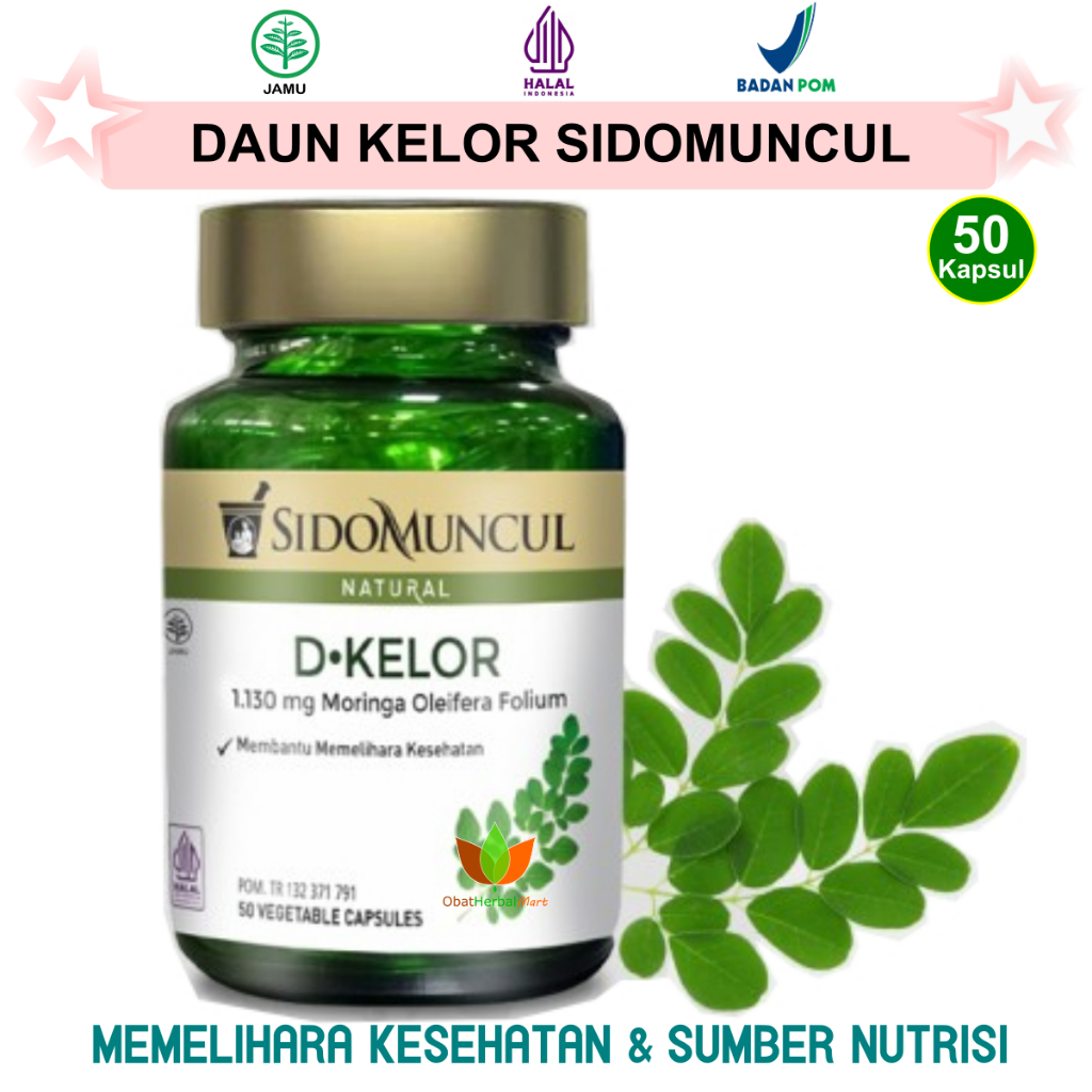 Jual 50 KAPSUL D-KELOR DAUN KELOR SIDOMUNCUL JAMU HERBAL SUPLEMEN ...