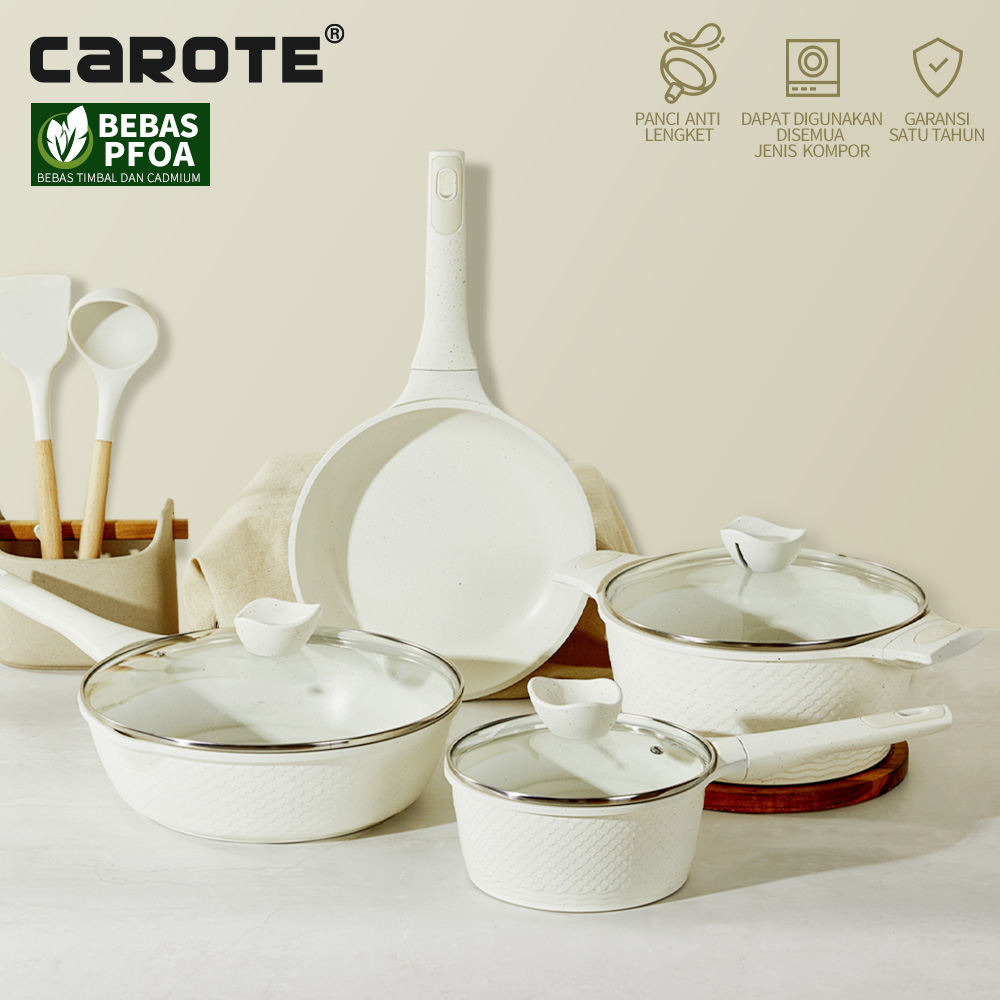Jual Carote Set Peralatan Masak Granit Anti Lengket 7 Pcs Panci Dan Wajan Anti Lengket Set