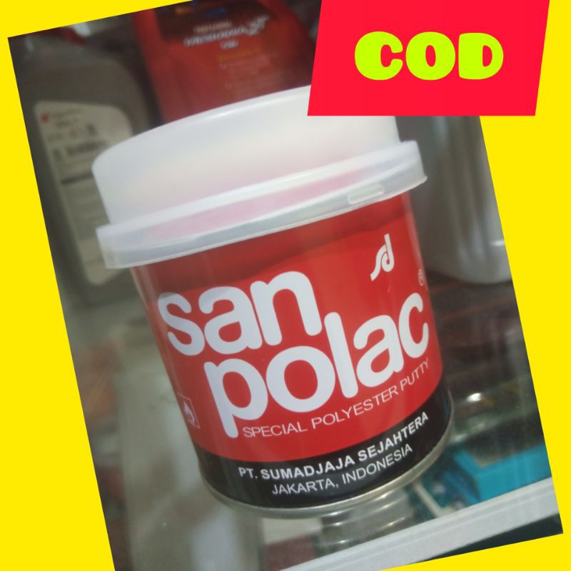 Jual DEMPUL SAN POLAC SANPOLAC 250 GRAM DEMPUL PLASTIK KAYU FIBER MOTOR ...