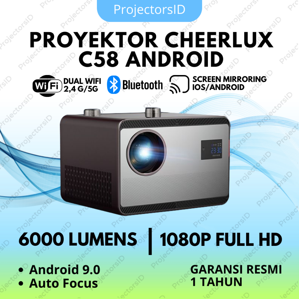 Jual Smart Proyektor Cheerlux C58 Android Wifi 6000 Lumens | Proyektor ...