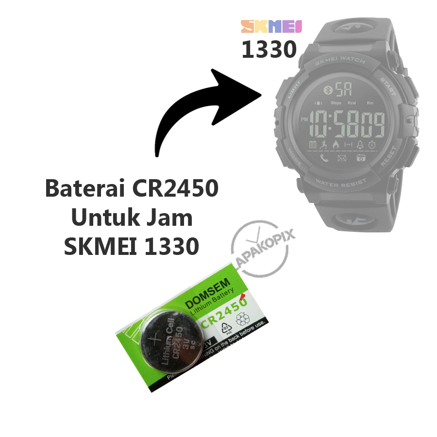 Jual Baterai CR2450 Domsem Batre 2450 untuk Jam SKMEI 1330 Batu Lithium ...