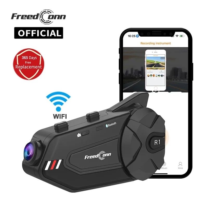 Jual Bayar COD Bluetooth helm intercom Freedconn R1 plus with camera ...