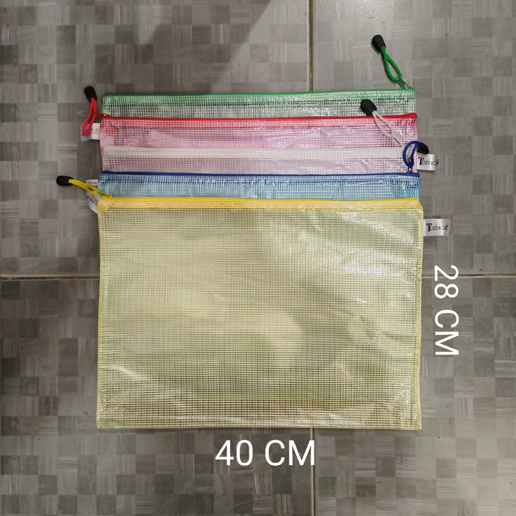 Jual Map plastik zipper bag seleting file kantong dokumen kas B4 kertas ...