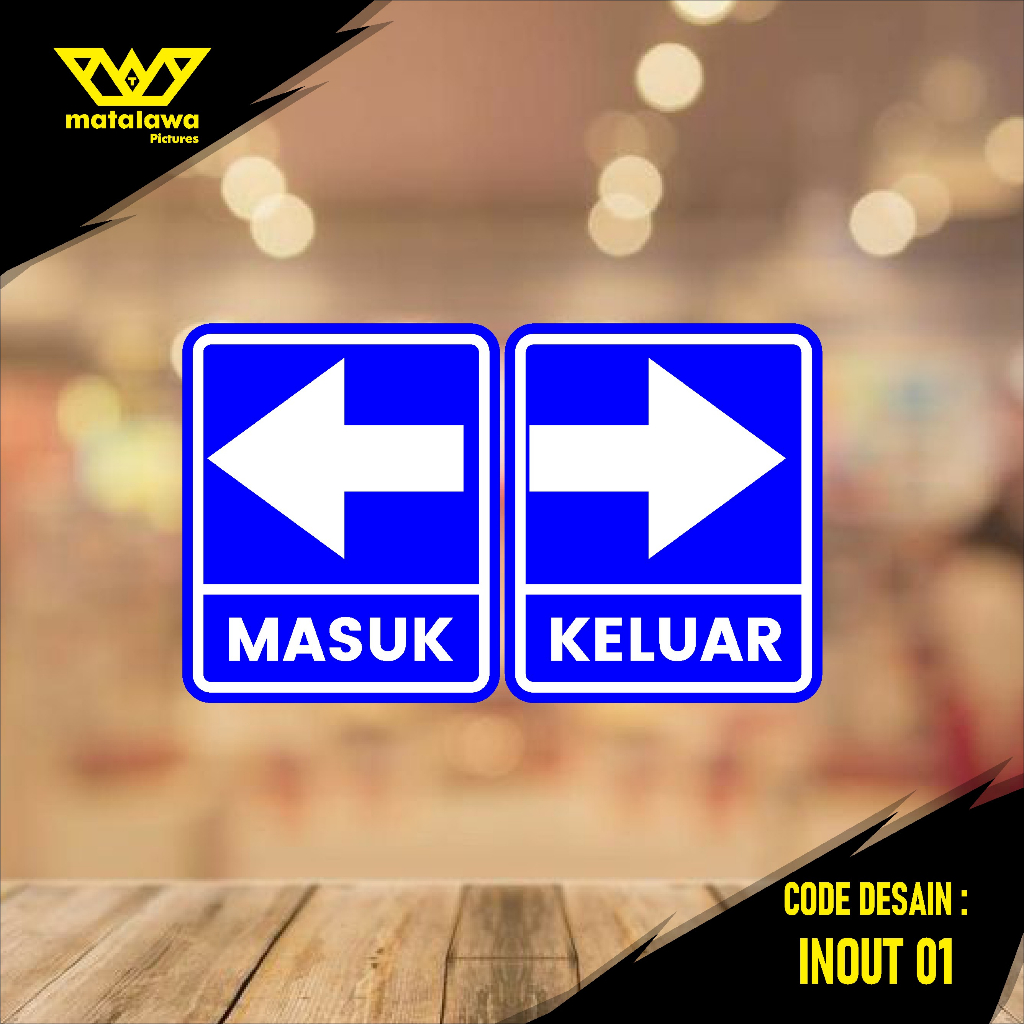 Jual sticker cutting kaca caffe cafe KANTOR PETUNJUK ARAH KELUAR MASUK ...