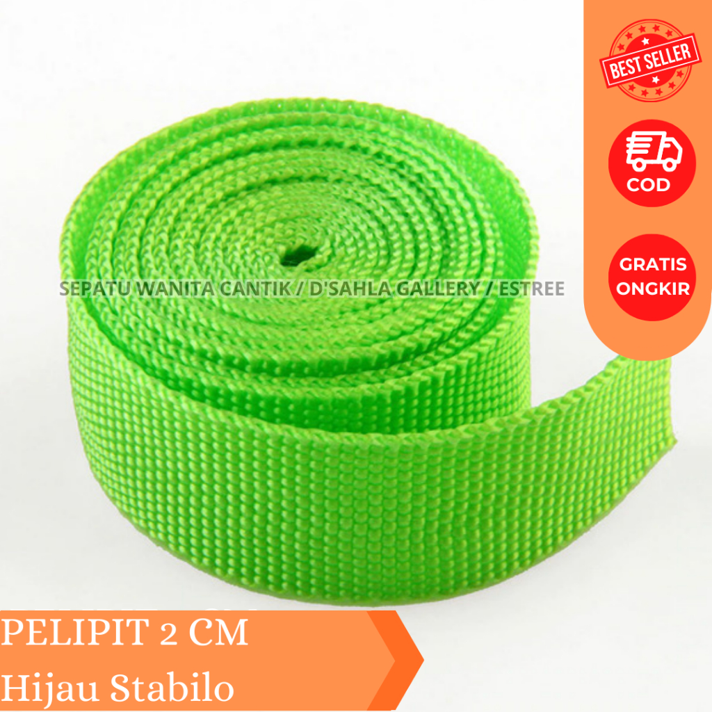 Jual Bisban Pelipit Halus 2 cm Warna Hijau Stabilo Penutup / Bungkus ...