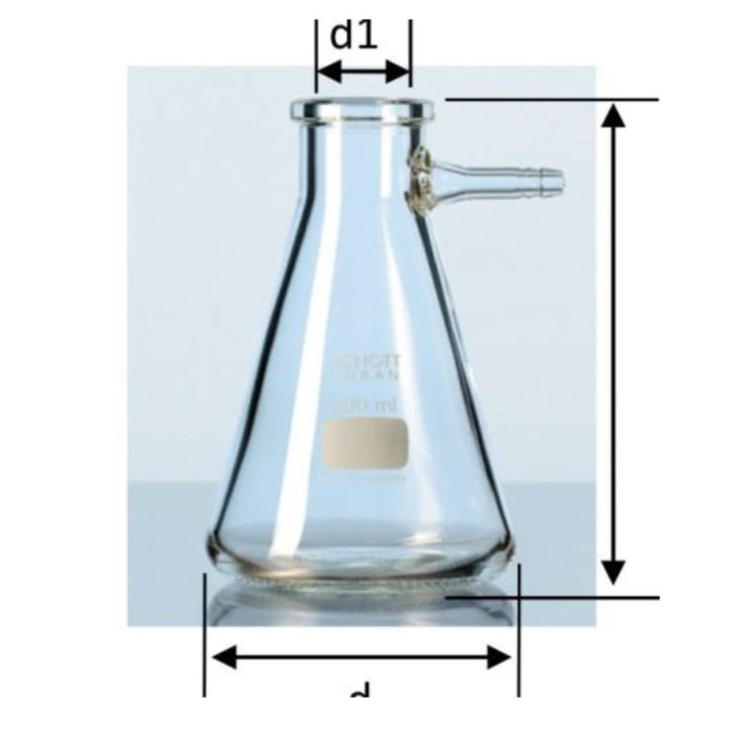 Jual FILTERING FLASK 500mL. Erlenmeyer Shape. Borosilicate Glass. DURAN ...