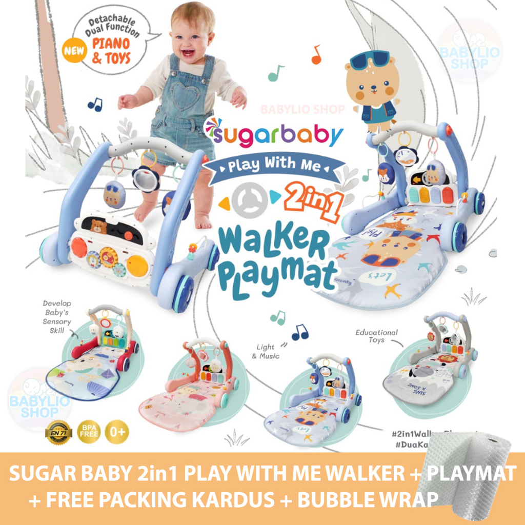 Jual Sugar Baby Play with Me 2in1 Baby Walker & Playmat / Push Walker ...