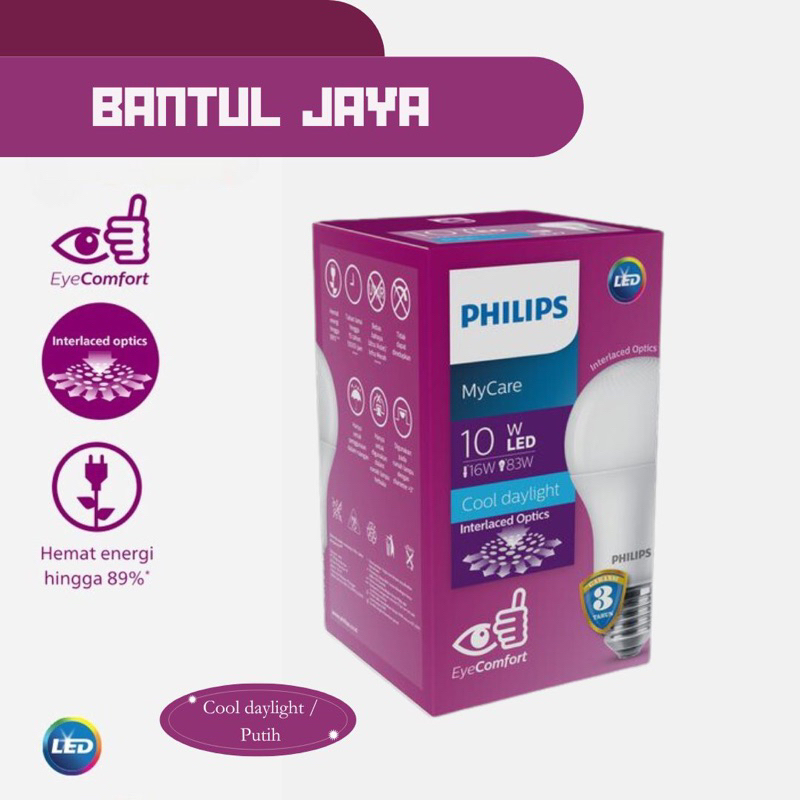Jual LED Philips 10 Watt Warna Putih / Cool Daylight Original | Shopee ...