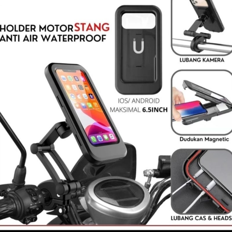 Jual Horder HP Motor Waterproof Anti Air Stang HM18 360 Derajat Bracket | Shopee Indonesia