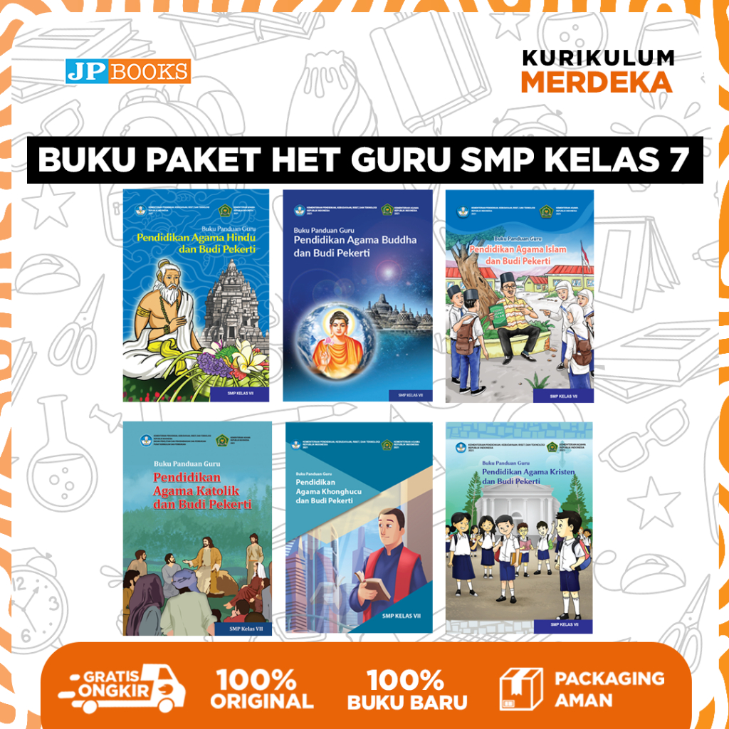 Jual JP Books – (KURIKULUM TERBARU) Buku Guru / Buku Teks HET Kurmer Sekolah Agama SMP Kelas 7 ...