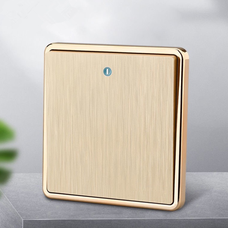 Jual Sakelar Lampu Emas Gold Brushed 1/2/3 Gang Electrical Switch ...