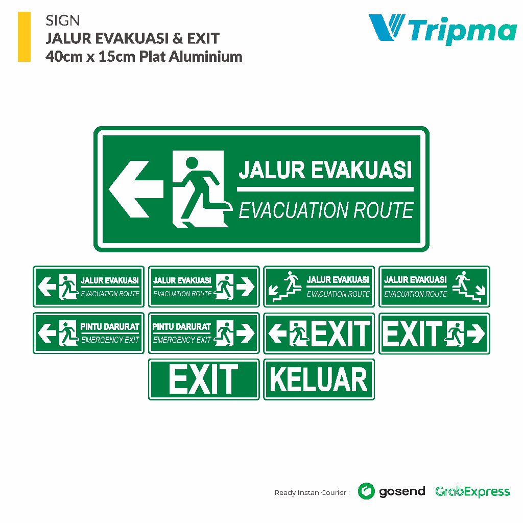 Jual Rambu Jalur Evakuasi - Exit 40cm x 15cm Acrylic | Shopee Indonesia