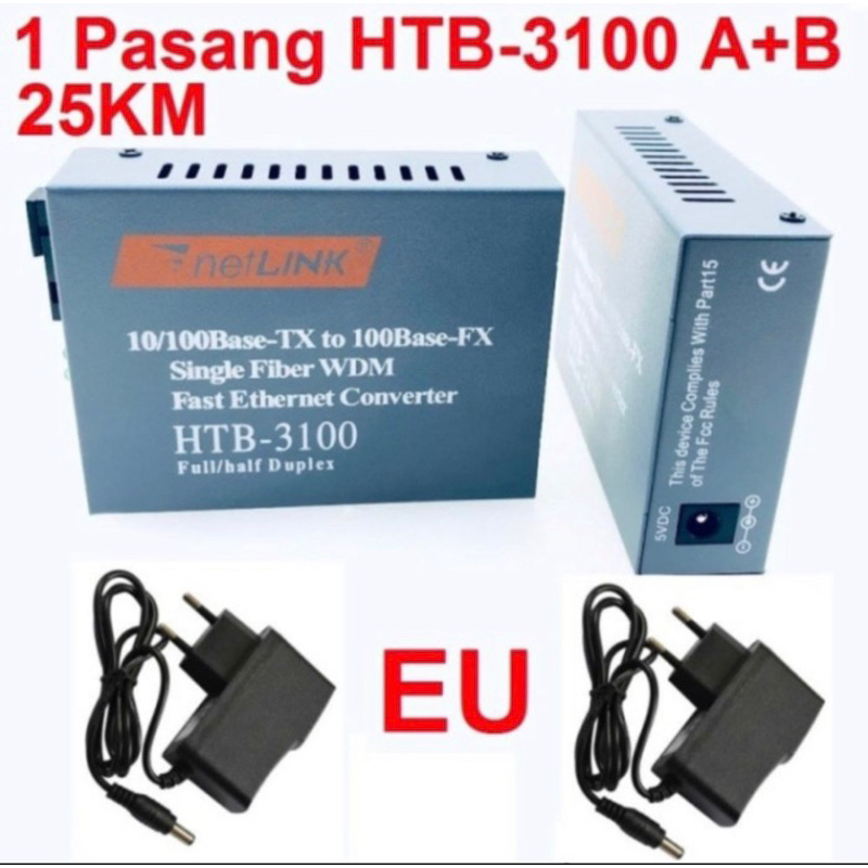 Jual HTB3100 A+B Fiber Optic Optical Media Converter HTB-3100 Netlink ...