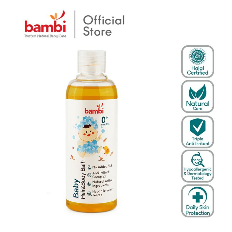 Jual Bambi Baby Hair And Body Bath 2 in 1 Licore,Chamomile & Pro Vitamin B5 200ml | Shopee Indonesia