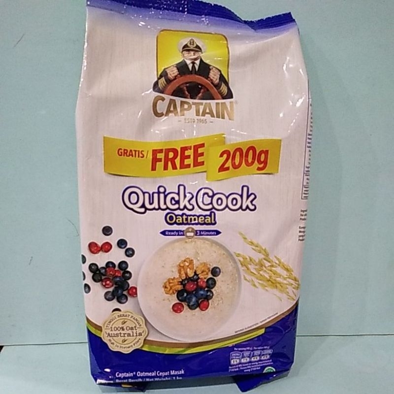Jual CAPTAIN QUICK COOK OATMEAL (800 GR+FREE 200 GR) | Shopee Indonesia