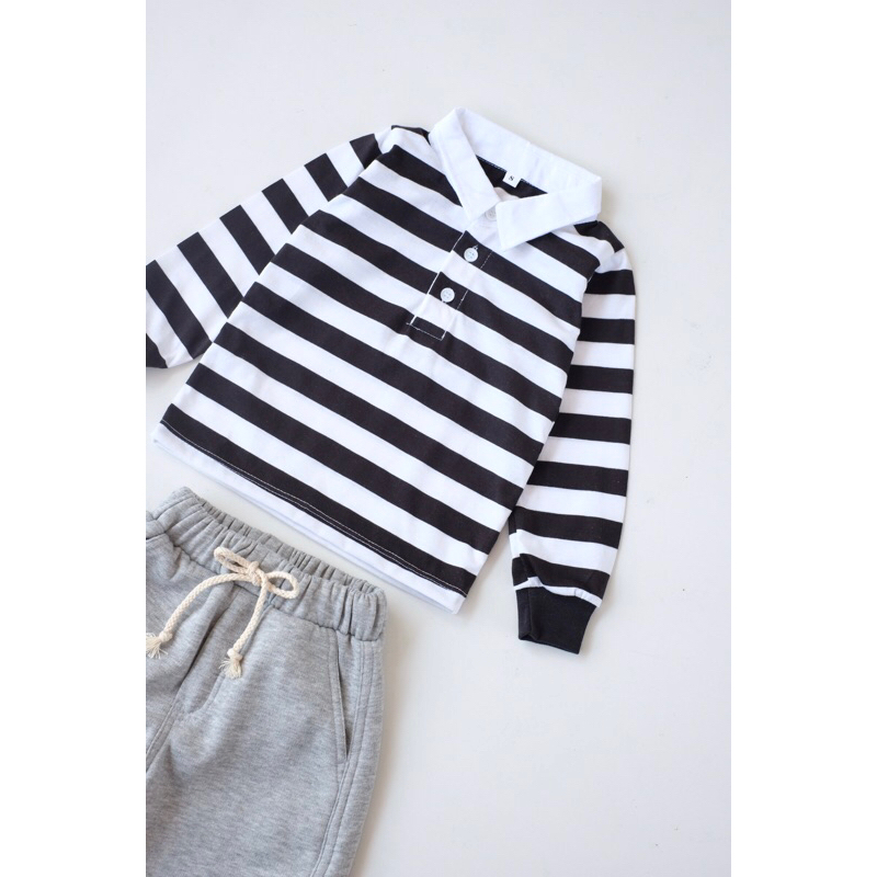 Jual Littlegaw Rugby Stripe Shirt Baju Rugby Anak Salur Cewek Cowok 1-8 ...