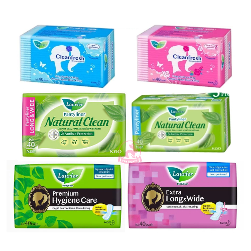 Jual Laurier Pantyliner Cleanfresh 40S dan Natural Clean 40S/ LONG WIDE ...