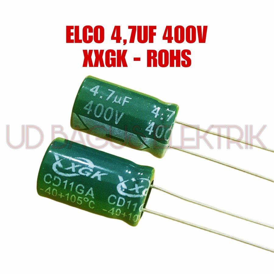 Jual ELCO 4,7UF 400V XXGK ROSH KAPASITOR ELKO 4,7UF 400 VOLT | Shopee Indonesia