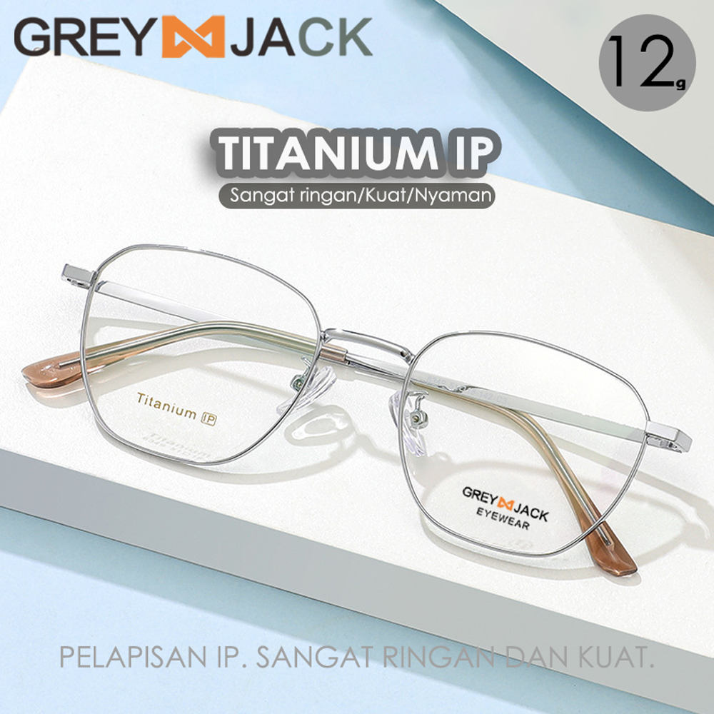Jual Grey Jack Frame Kacamata Bahan Titanium Model Kotak Simple Ringan dan Kokoh Fashion stylish ...