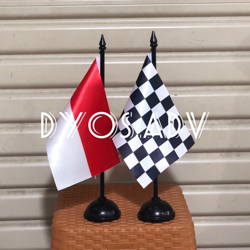 Jual bendera start FINISH + tiang kayu meja | Shopee Indonesia