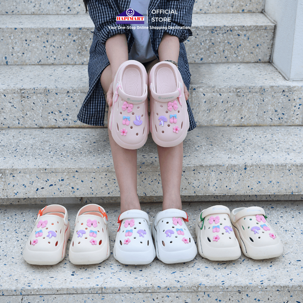 Jual Sandal Crocs Wanita Dewasa Dengan Jibbitz Wedges Tinggi Sendal ...