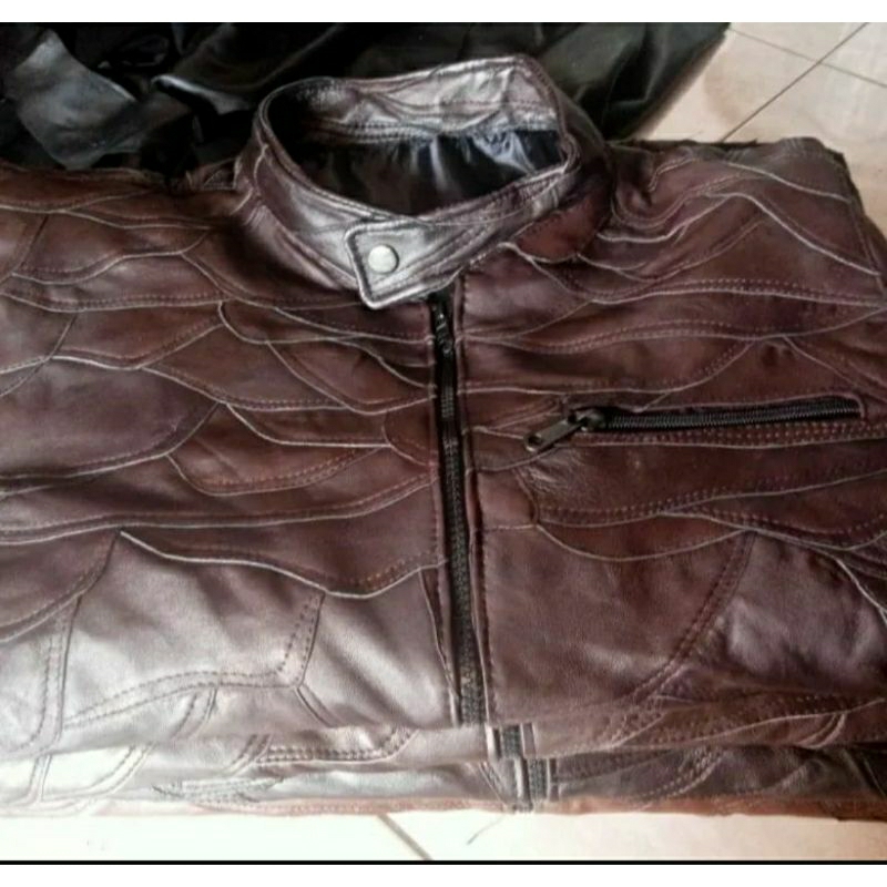 Jual JAKET KULIT DOMBA SUPER NO 1 ASLI MODEL SAMBUNG | Shopee Indonesia