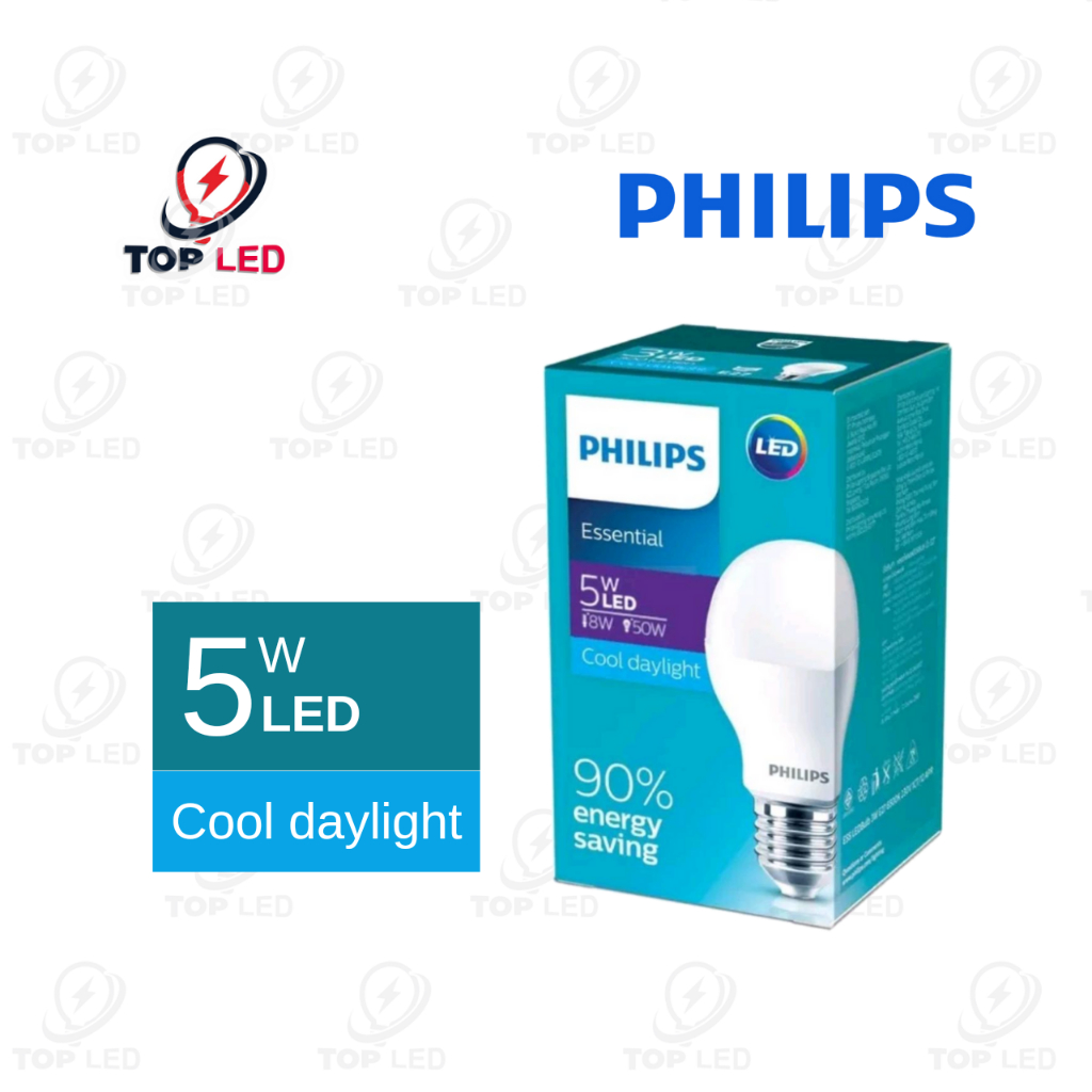 Jual Philips Essential LED Bulb 5W E27 6500K - Cool Day Light | Shopee Indonesia