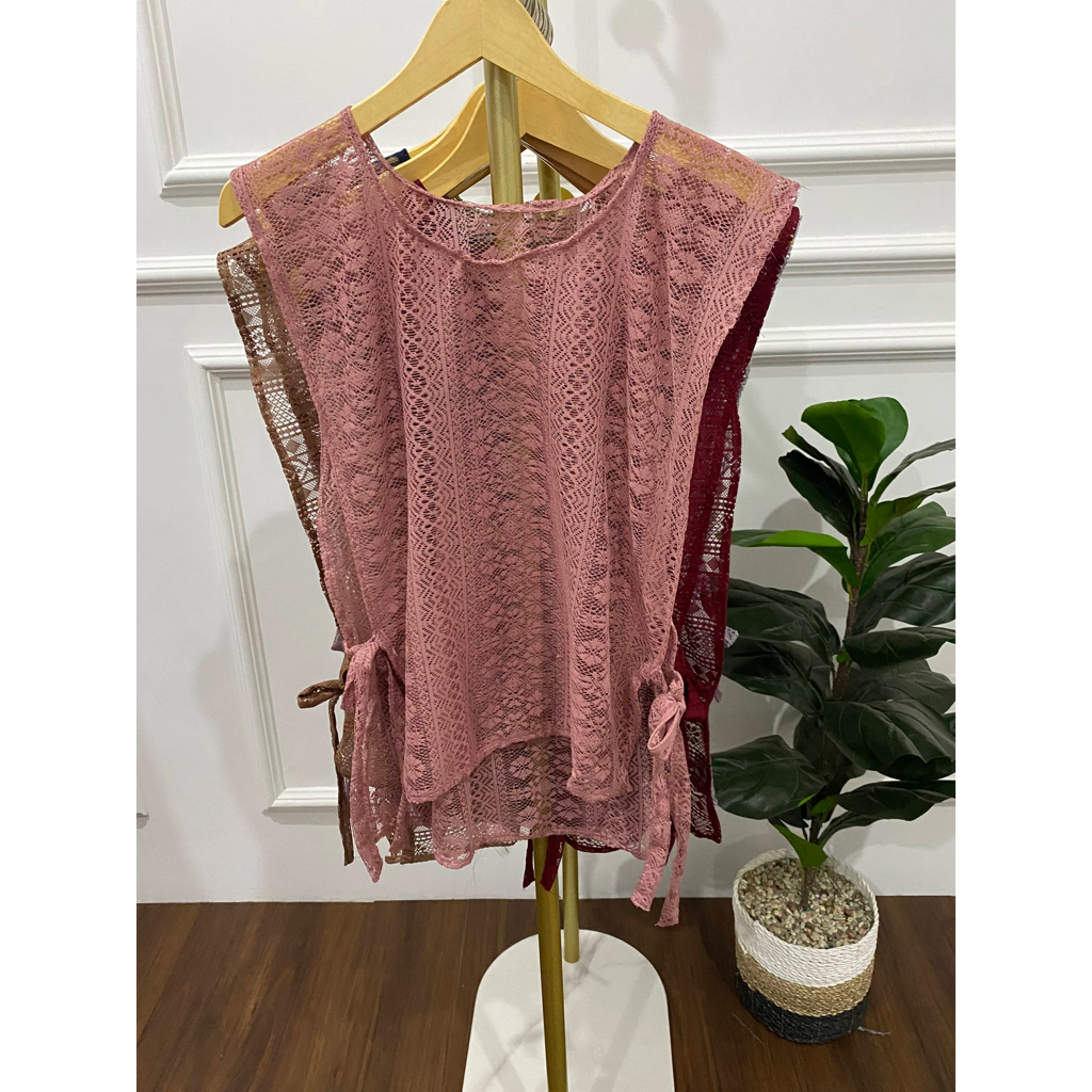 Jual VEST BURKAT TALI PREMIUM / VEST BRUKAT TALI/ LACE ROMPI BRUKAT ...