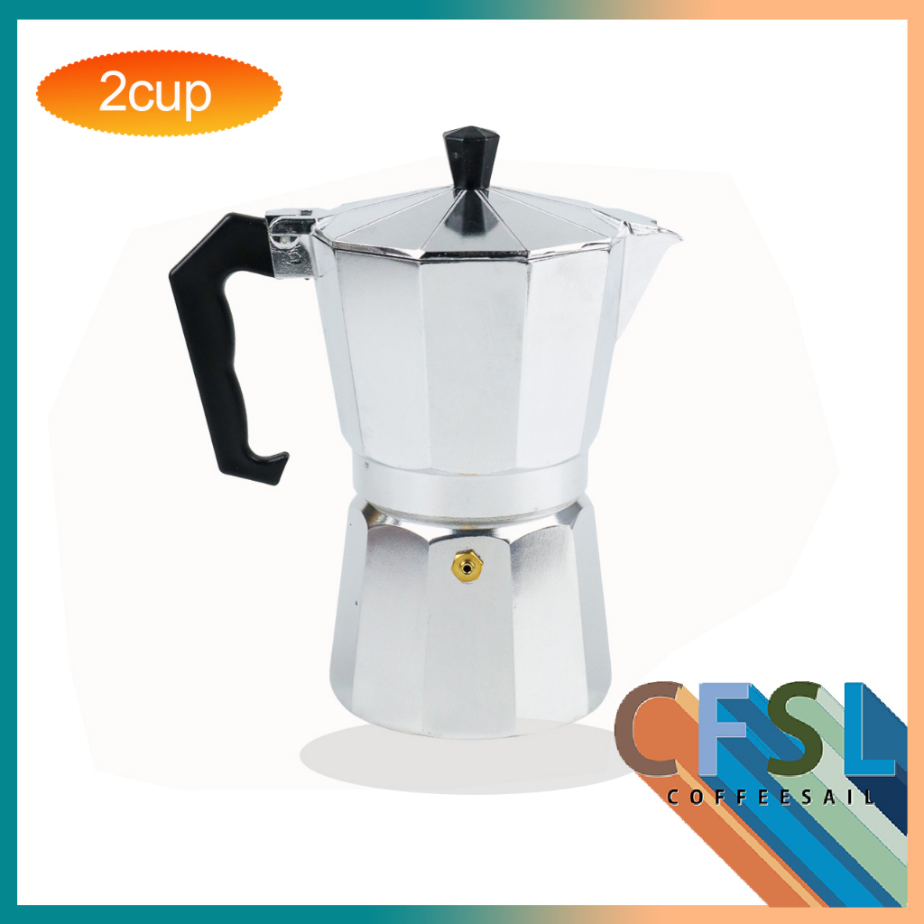 Jual MOKA POT STOVETOP PERKOLATOR ESPRESSO COFFEE MAKER 2 CUPS 100 ML ...