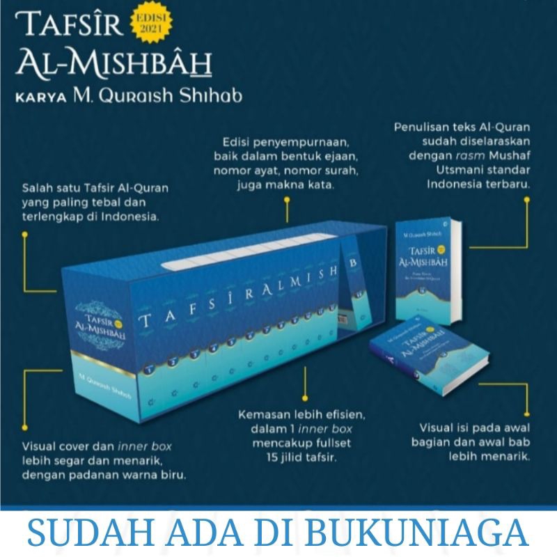Jual Buku Paket Tafsir Almisbah Edisi 2021 Jilid 1-15 Prof Dr M Quraish Shihab Lentera Hati ...