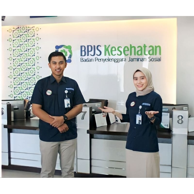 Jual Seragam Kerja Kemeja BPJS Kesehatan Navy | Shopee Indonesia