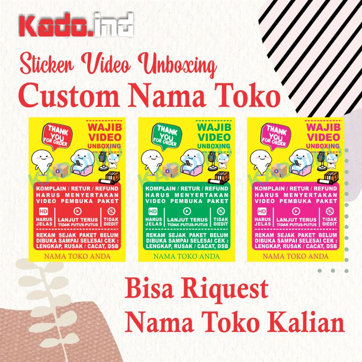 Jual Custom Stiker Label Pengiriman / Stiker Video Unboxing / Stiker ...