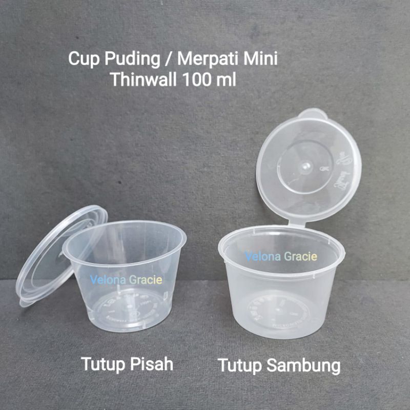 Jual Cup Puding 100 ml isi 25 dan 50 pcs Merpati Mini Thinwall Jelly ...