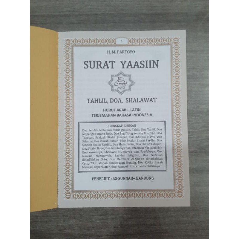 Jual Cetak yasin untuk acara yasinan & tahlil (foto alm/ almh di dlm ...