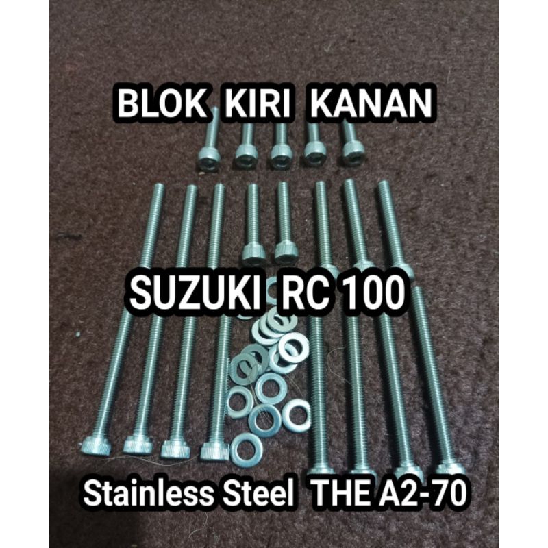 Jual Baut Block Mesin Suzuki Rc 100 Blok Set Bak Kopling Original L Stainless | Shopee Indonesia
