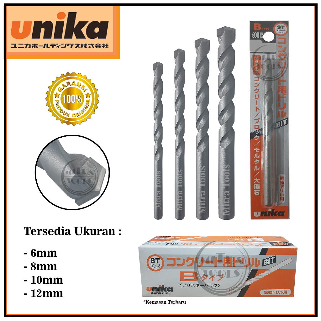 Jual UNIKA Mata Bor Beton Tembok Granit 6mm 8mm 10mm 12mm ORIGINAL Jepang | Shopee Indonesia