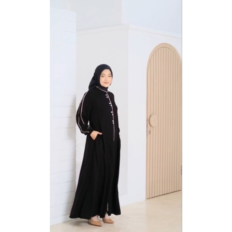 Jual gamis abaya hitam kancing | Shopee Indonesia