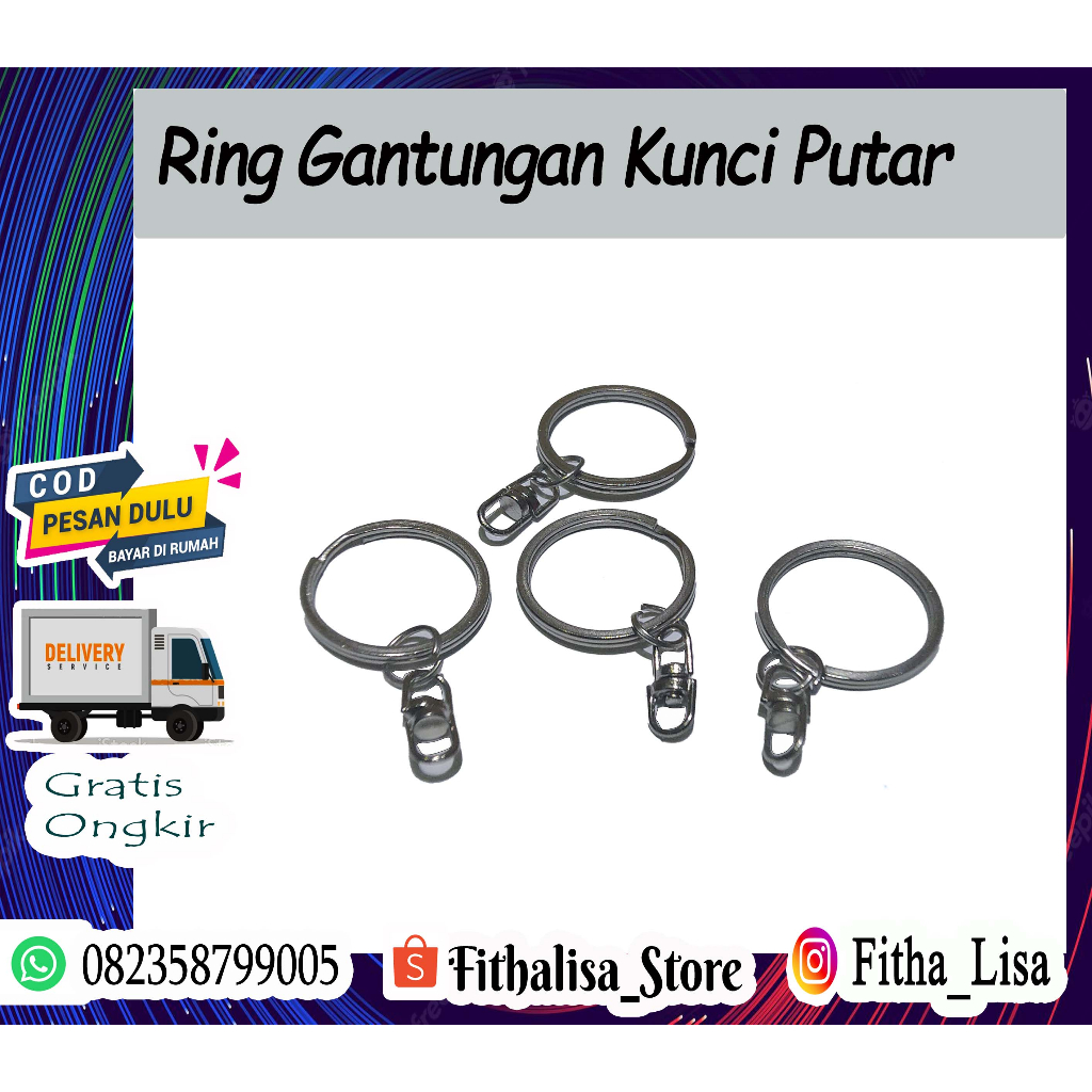 Jual [FTS 46] Ring Gantungan Kunci Besi Putar | Shopee Indonesia