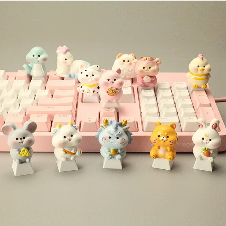 Jual Cute Animal Edition Mechanical Keyboard Animal ; artisan custom ...