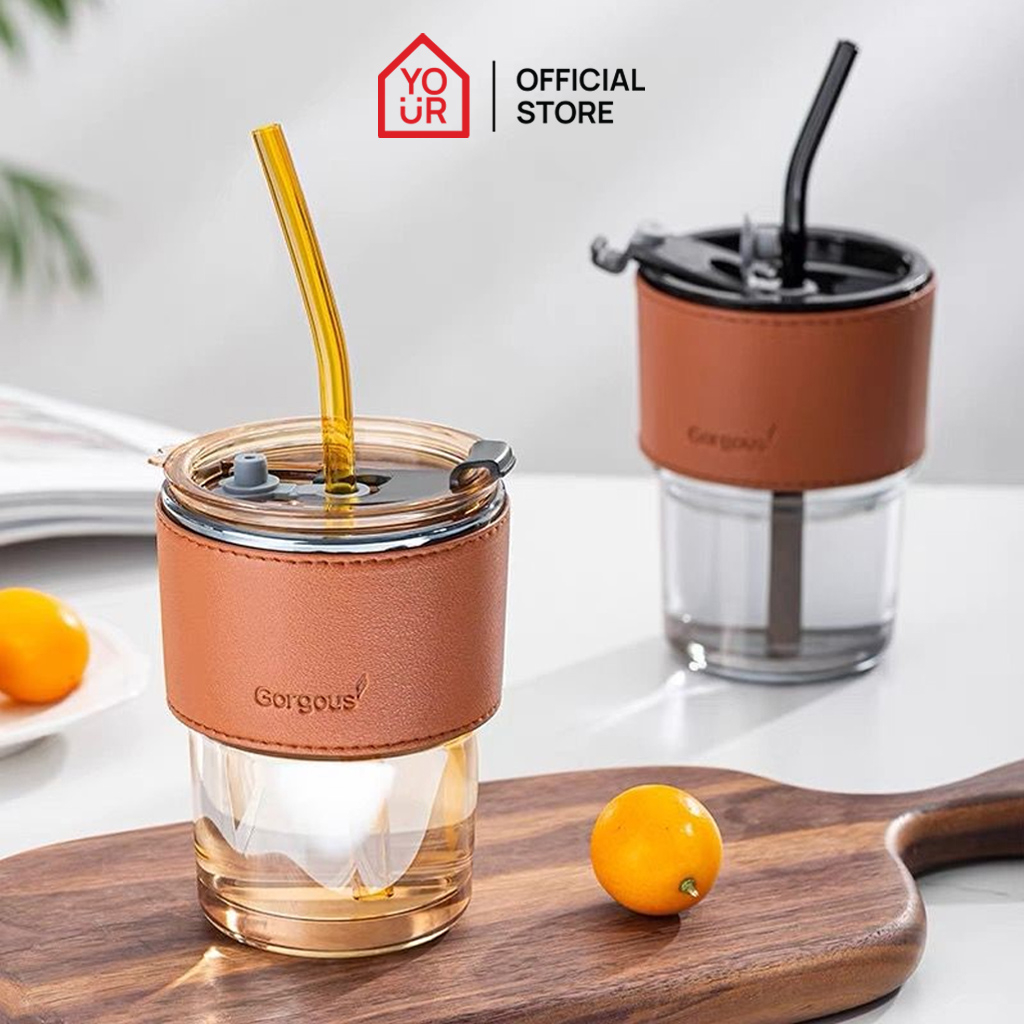 Jual Gelas Minum Kaca Aesthetic [ FREE BOX + SEDOTAN ] / Gelas ...